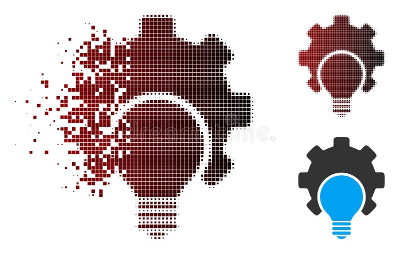 Damaged Pixel Halftone Bulb Configuration Gear Icon Stock Vector ... Damaged Pixel Halftone Bulb Configuration Gear Icon Stock Vector ...