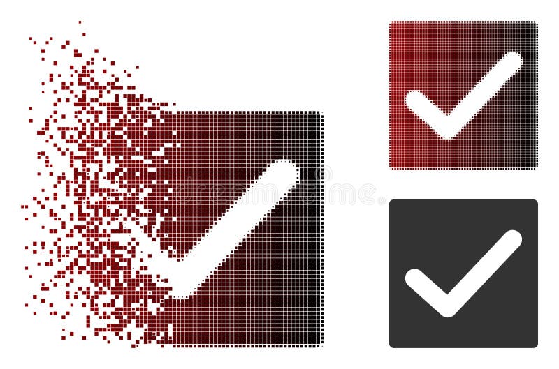 Damaged Pixel Halftone Check Icon Stock Vector - Illustration of ...