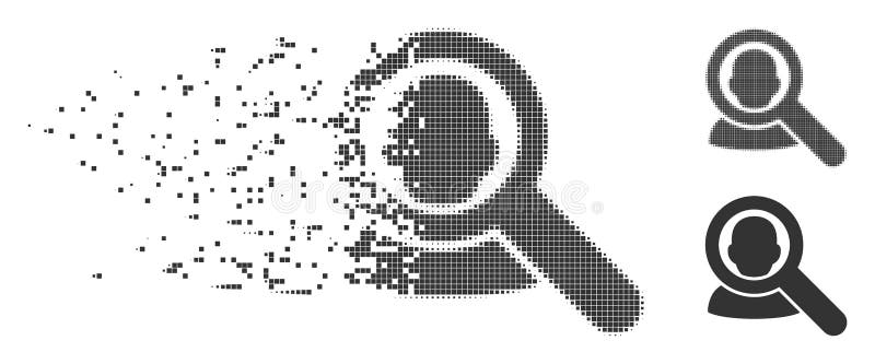 Damaged Pixel Halftone Find User Icon Stock Vector - Illustration of ...