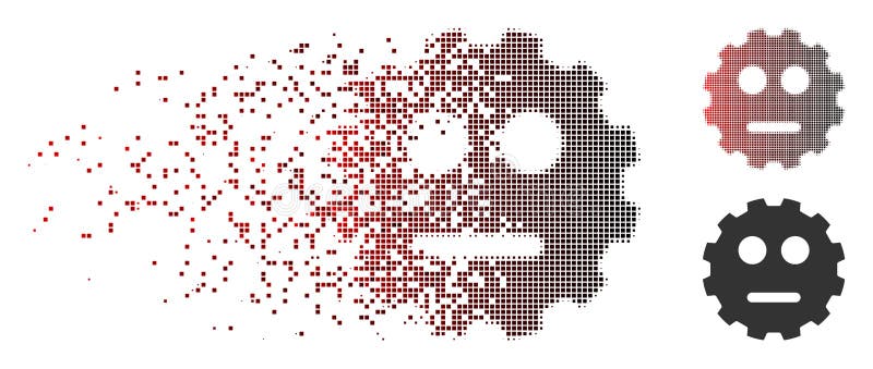 Damaged Pixel Halftone Neutral Smiley Gear Icon Stock Vector ... Damaged Pixel Halftone Neutral Smiley Gear Icon Stock Vector ...