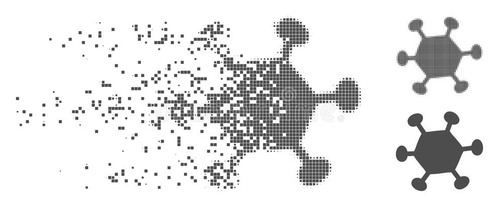 Damaged Pixel Halftone Parasite Microbe Icon Stock Vector ...