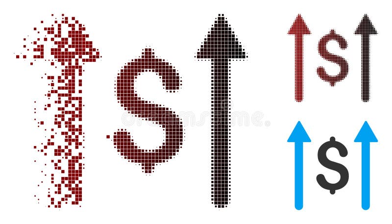 Damaged Pixel Halftone Send Money Icon Stock Vector - Illustration of ...