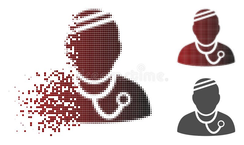 Damaged Pixel Halftone Sick Physician Icon Stock Vector - Illustration ... Damaged Pixel Halftone Sick Physician Icon Stock Vector - Illustration ...
