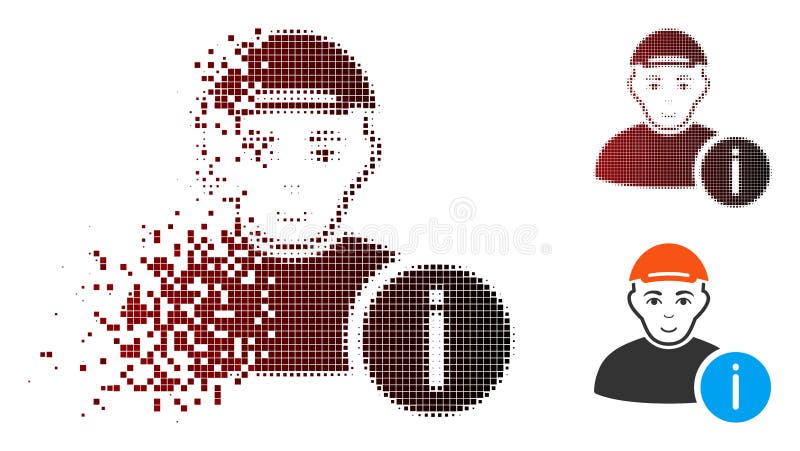 Damaged Pixel Halftone User Info Icon with Face Stock Vector ...