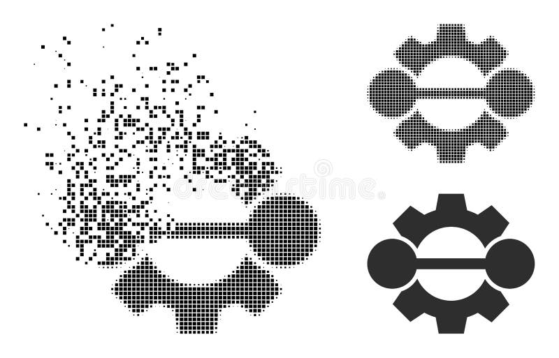 Damaged Pixel and Original Integration Gear Icon Stock Vector ...