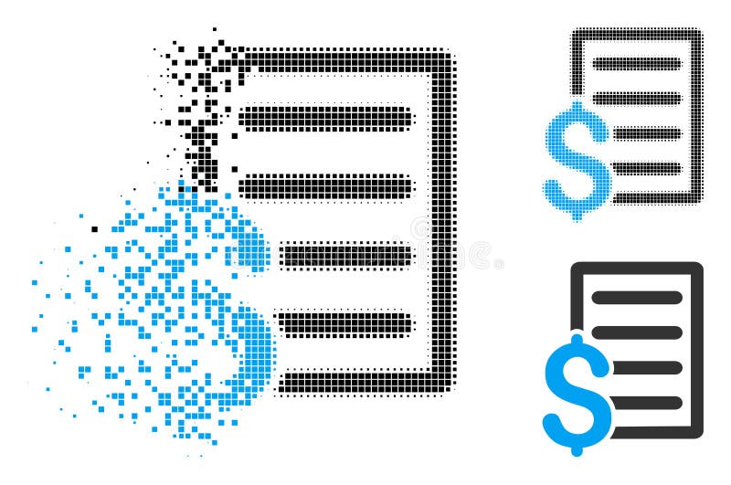Damaged Pixelated Halftone Business Contract Icon Stock Vector ...