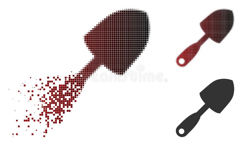 Damaged Pixelated Halftone Scoop Shovel Icon Stock Vector ...