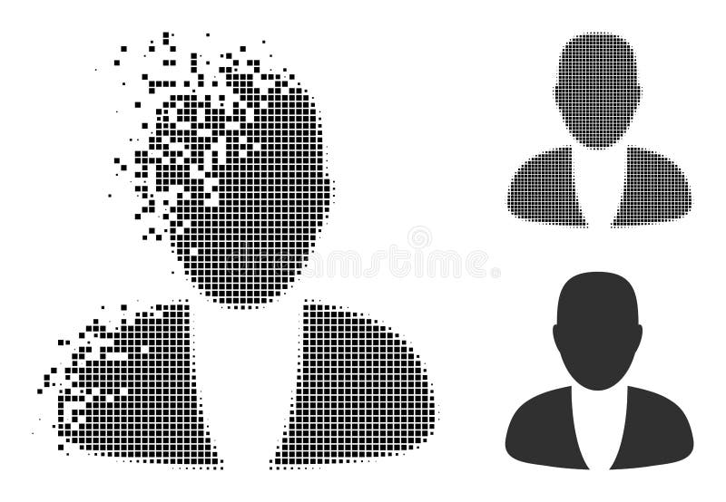 Damaged Pixelated and Original Guy Person Icon Stock Vector ...