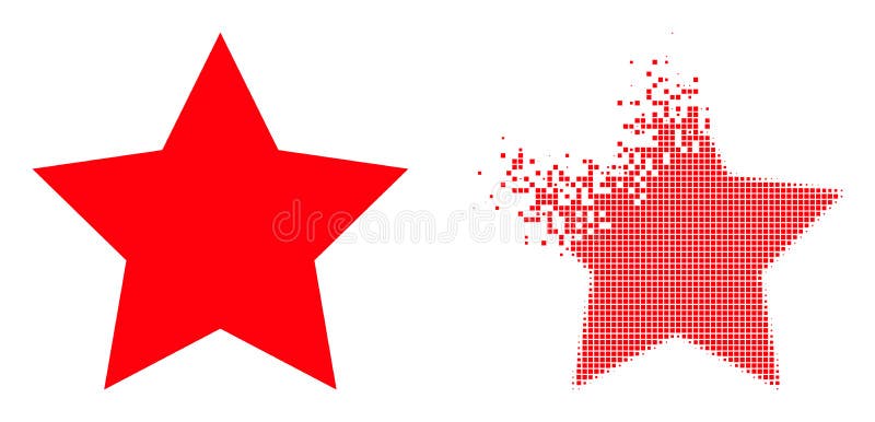 Damaged Pixelated and Original Star Icon Stock Vector - Illustration of ...