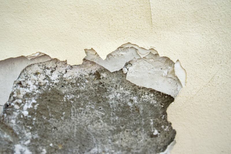 Damaged Plaster on Wall Indoors Close Up Stock Photo - Image of ...
