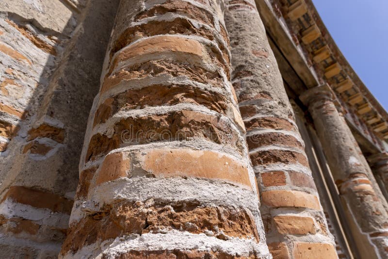 Damaged Red Bricks from the Wall of an Ancient Building Stock Image ...