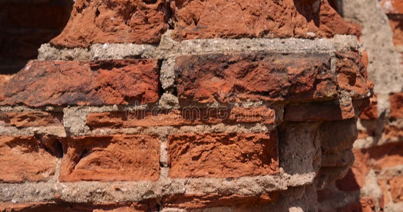 Damaged Red Bricks from the Wall of an Ancient Building Stock Footage ...