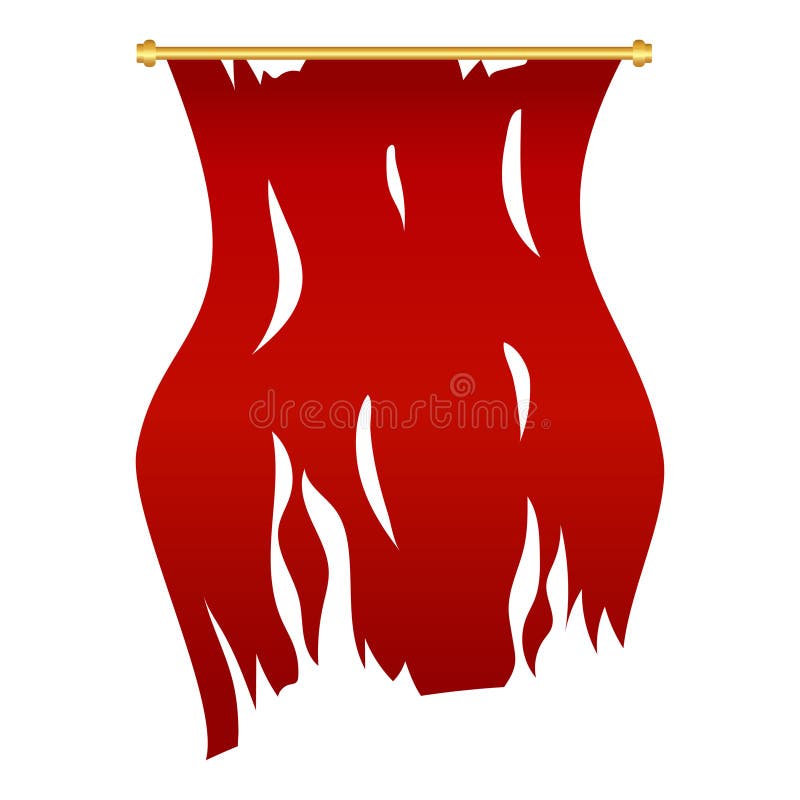 Damaged Red Flag Illustration Stock Vector - Illustration of broken ...