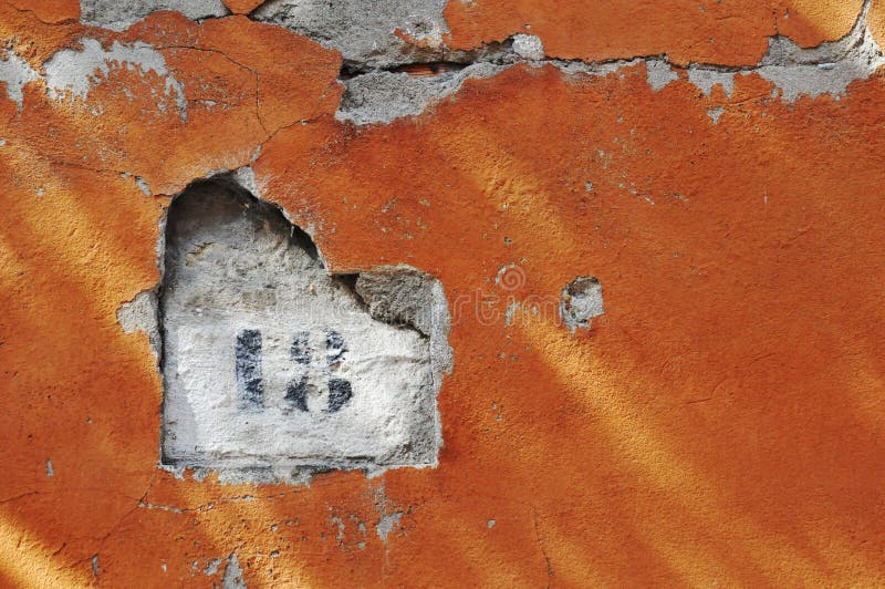 Damaged red wall stock photo. Image of wall, ruined - 124784272