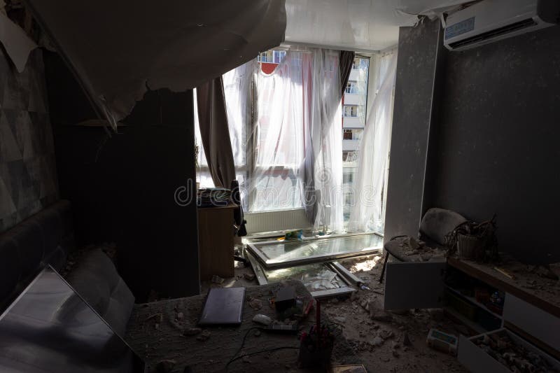 Damaged Residential Apartment Interior in Ukraine Editorial Stock Photo ...