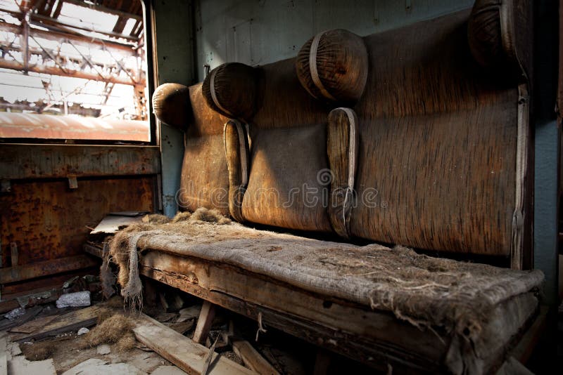 Interior of old train stock image. Image of frighten - 13309885