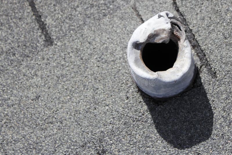 Damaged Roof Vent Stack stock image. Image of outside - 38614413
