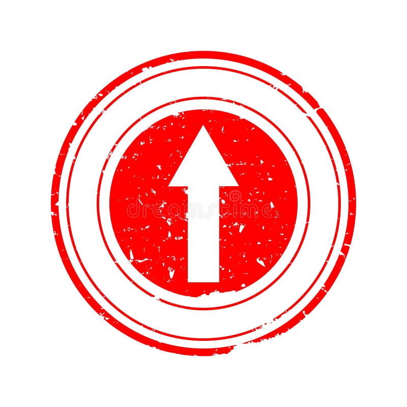 Damaged Round Red Stamp with Straight Arrow - Vector Stock Vector ...