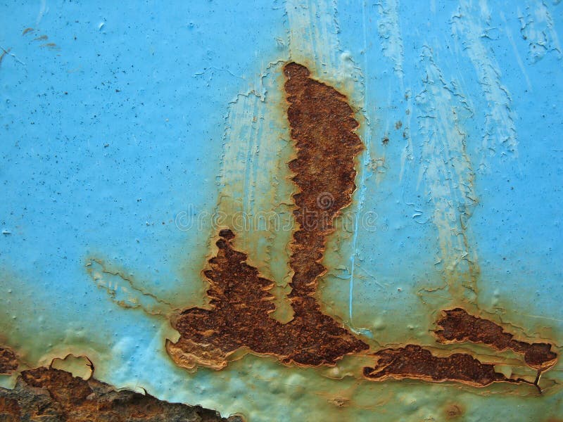 Damaged and Rust on Blue Steel Background. Stock Photo - Image of ...
