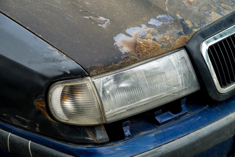 Damaged rusty car stock image. Image of rusted, scrap - 91911447