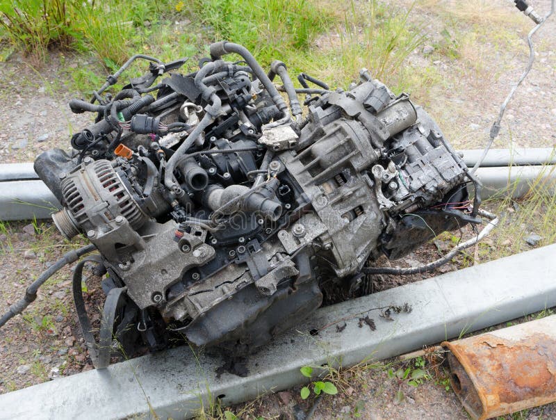 Damaged rusty old engine, stock image. Image of electrical - 58989871