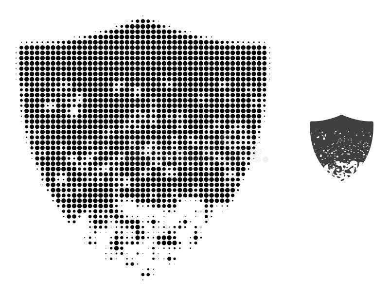 Damaged Shield Halftone Dotted Icon Stock Vector - Illustration of ...