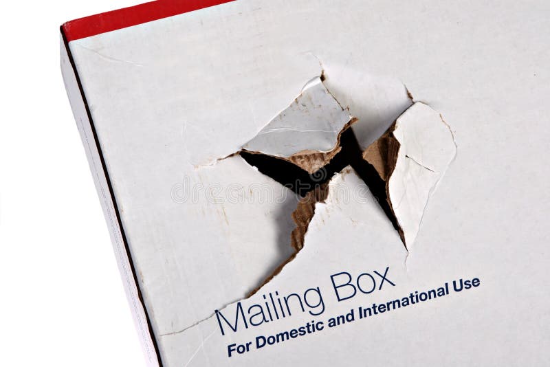 Damaged Shipping Box stock image. Image of carry, include - 4473223