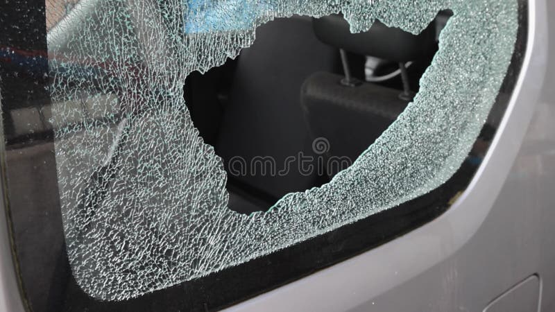 Car Burglary Window Damage stock footage. Video of crime - 237165748