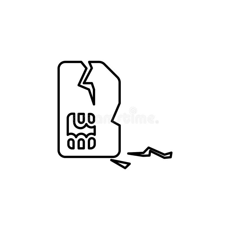 Damaged Sim Card Icon. Element of Telecommunication Icon for Mobile ...