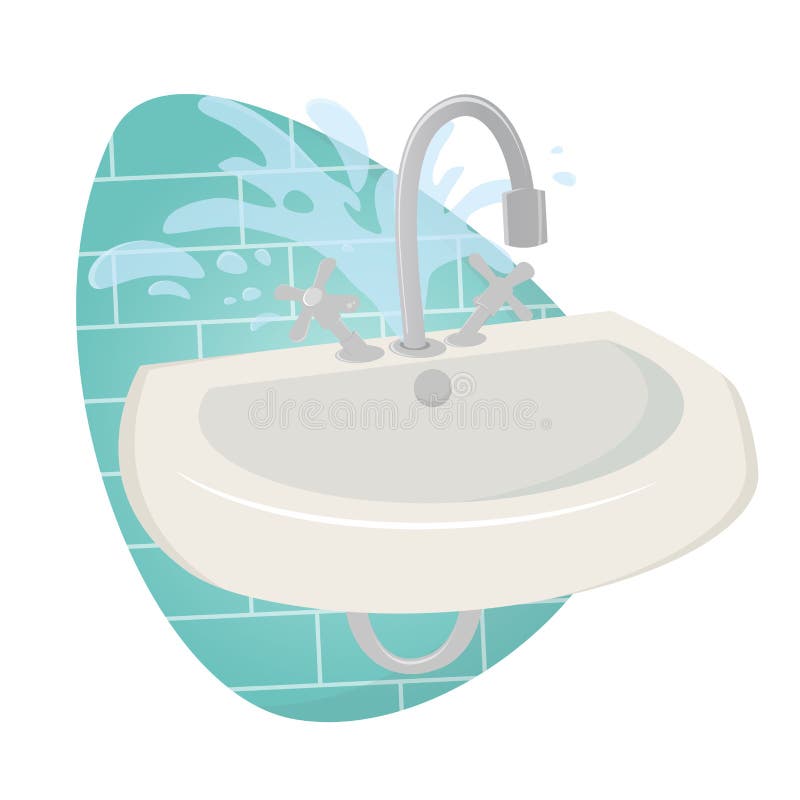 Damaged sink stock vector. Illustration of motif, drop - 35875832