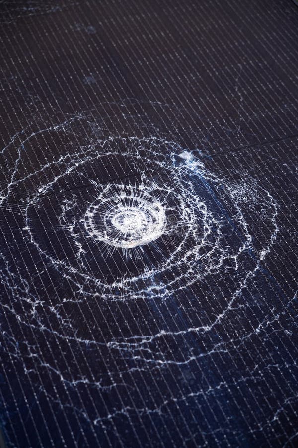 Damaged Solar Panel from Hail Stock Photo - Image of broken, industry ...