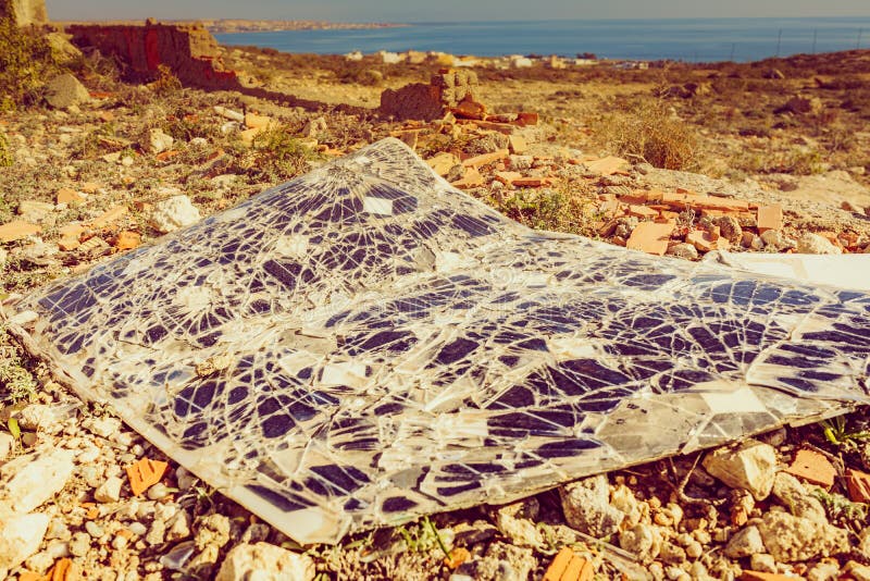 Damaged Solar Photovoltaic Panel Stock Image - Image of outside, power ...