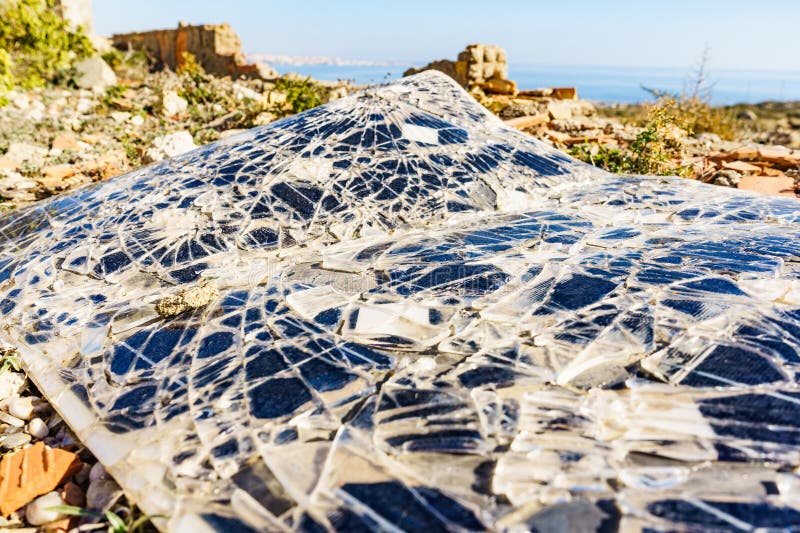 Damaged Solar Photovoltaic Panel Stock Image - Image of destroyed ...