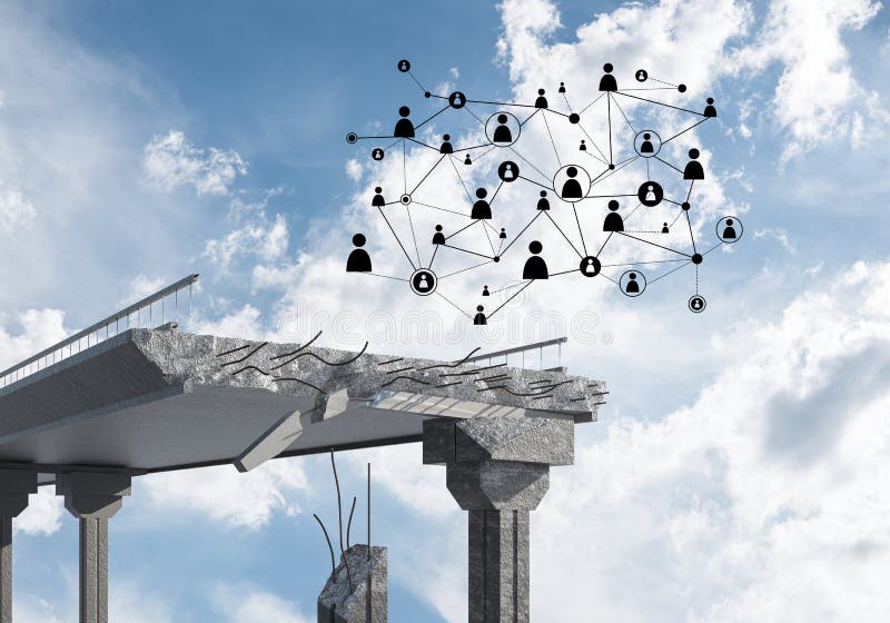 Damaged Stone Bridge As Idea for Problem and Social Connection C Stock ...