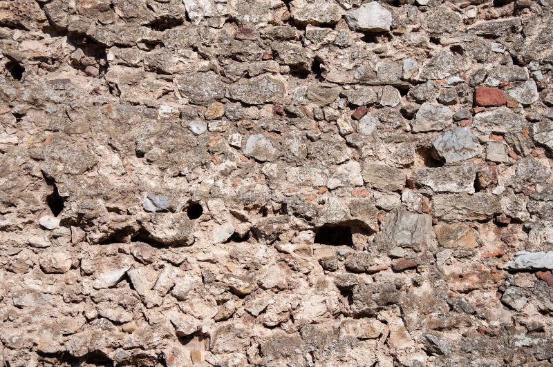 Closeup of Damaged Stone Wall Texture Stock Photo - Image of fence ...
