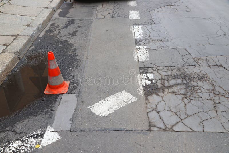 Street damage stock photo. Image of quality, pavement - 136902708