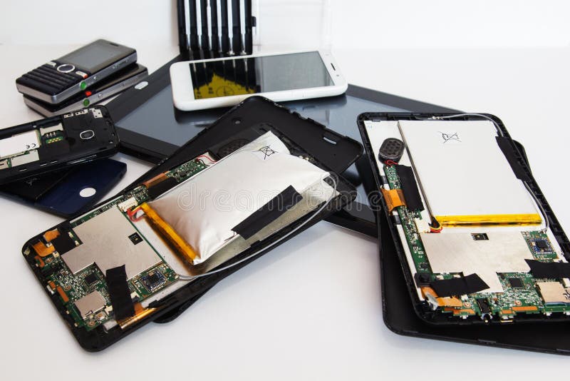 Damaged Tablets and Smartphones Stock Image - Image of cellphone ...