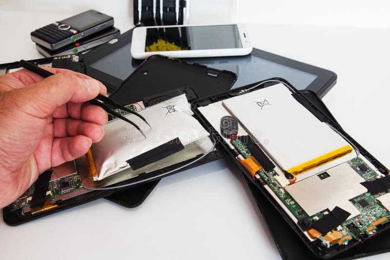 Damaged Tablets and Smartphones Stock Photo - Image of inflated ...