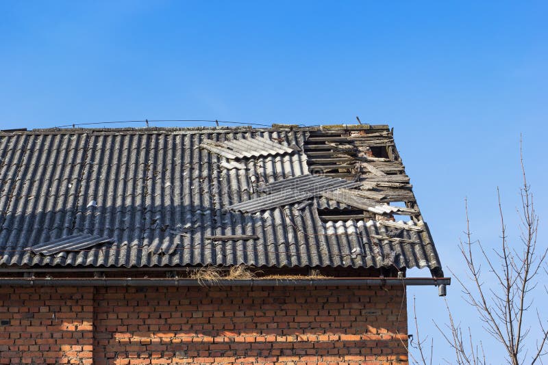Fire Damage on a Terracotta Tile Roof Stock Photo - Image of smoke ...