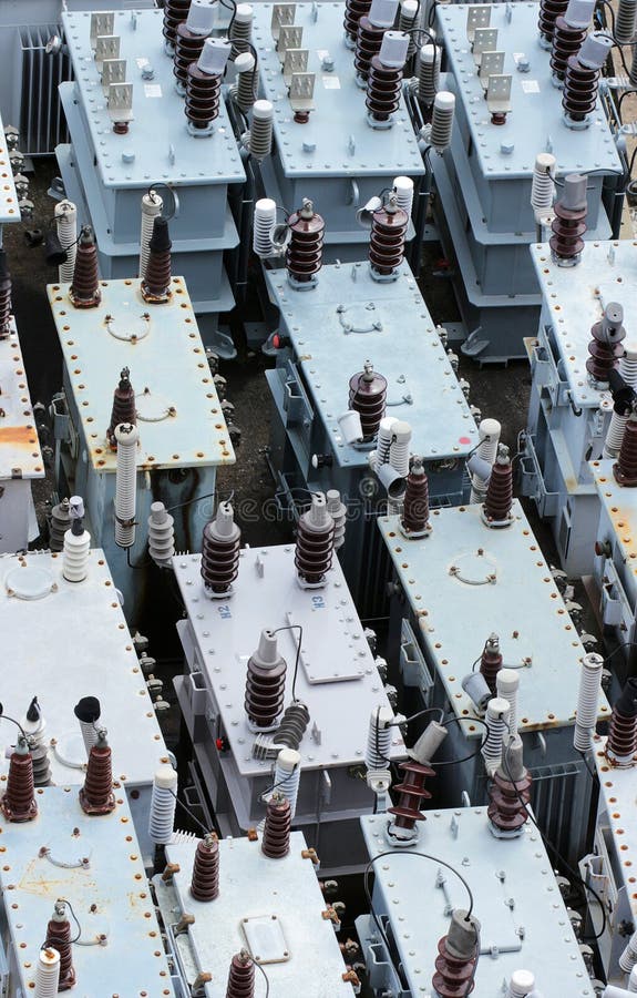 Damaged Transformer Yard stock photo. Image of shock - 60810512