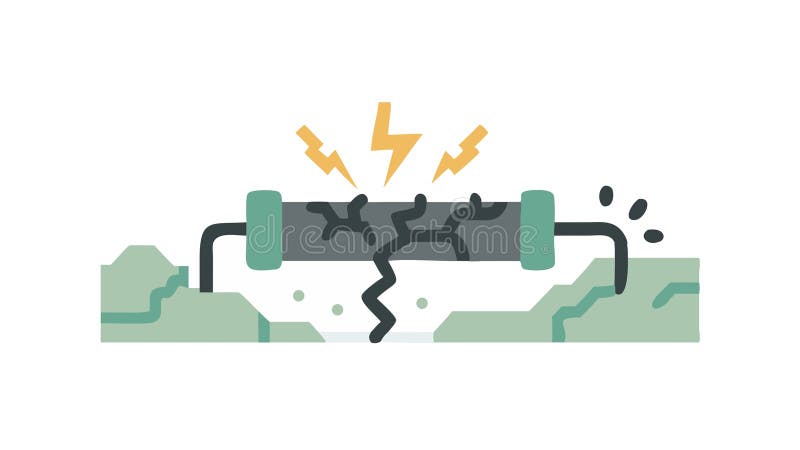 Damaged Underground Cable, Electrical Fault Icon, Vector Design ...