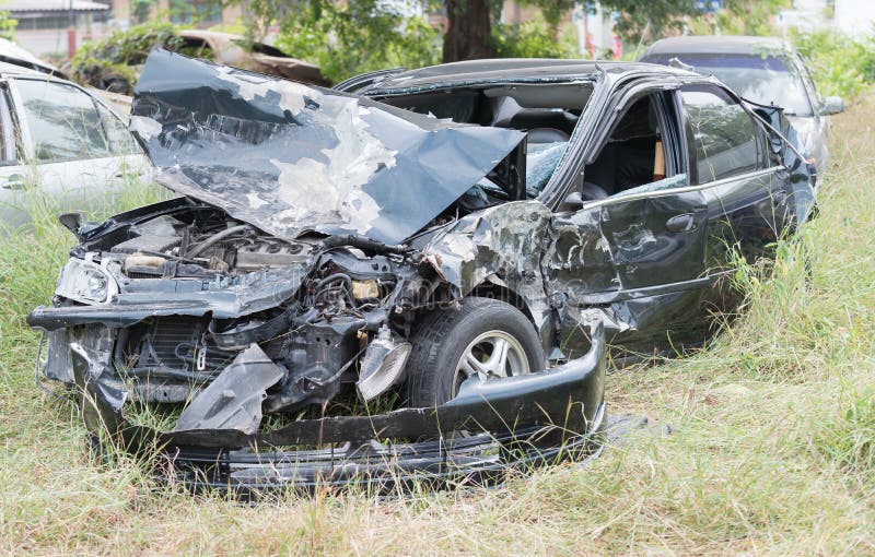 Damaged Vehicle after Car Accident Stock Image - Image of collision ...