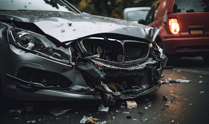 Damaged Vehicle in a Collision Stock Image - Image of wrecked, totaled ...