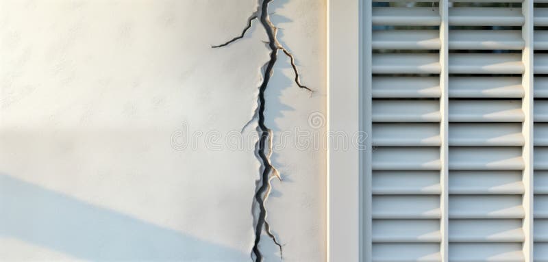 Damaged Wall with Deep Cracks. Visible Plaster Damage, Textured Surface ...