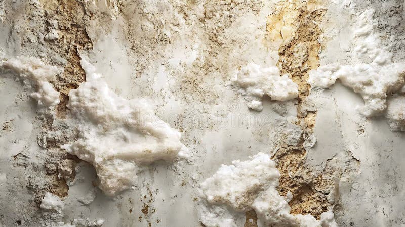 Closeup of Damaged Wall with Efflorescence and Textured Plaster Layers ...