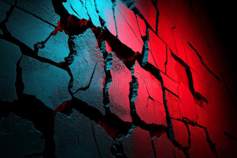 On a Damaged Wall, a Silhouette of a World Map is Traced with a Bloody ...