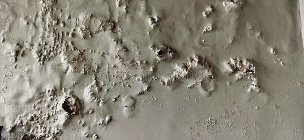 Damaged Wall Texture with Bubbling Paint and Cracks Stock Photo - Image ...