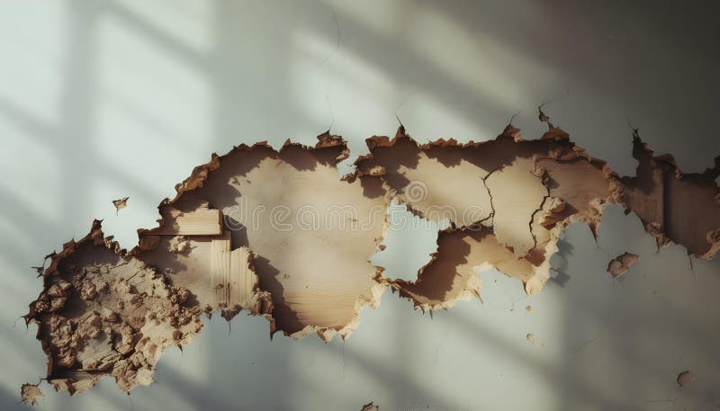 A Damaged Wall Unveiling Beneath Layers of Deteriorating Paint and ...