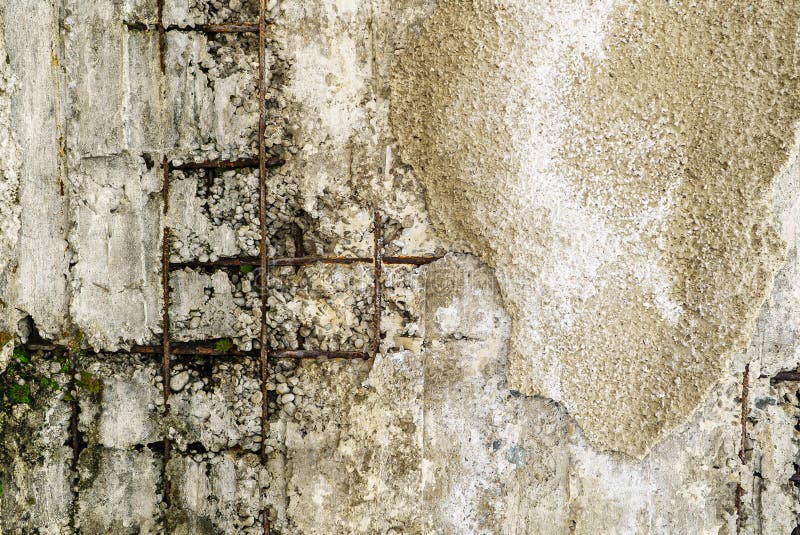 The Damaged Wall is Visible To the Internal Steel Bar Stock Image ...
