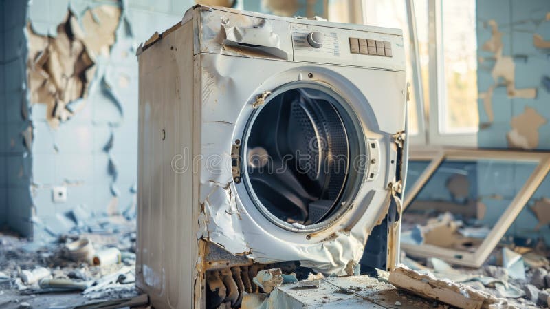 Abandoned, Laundry Room, in Derelict, Hospital. Stock Image - Image of ...